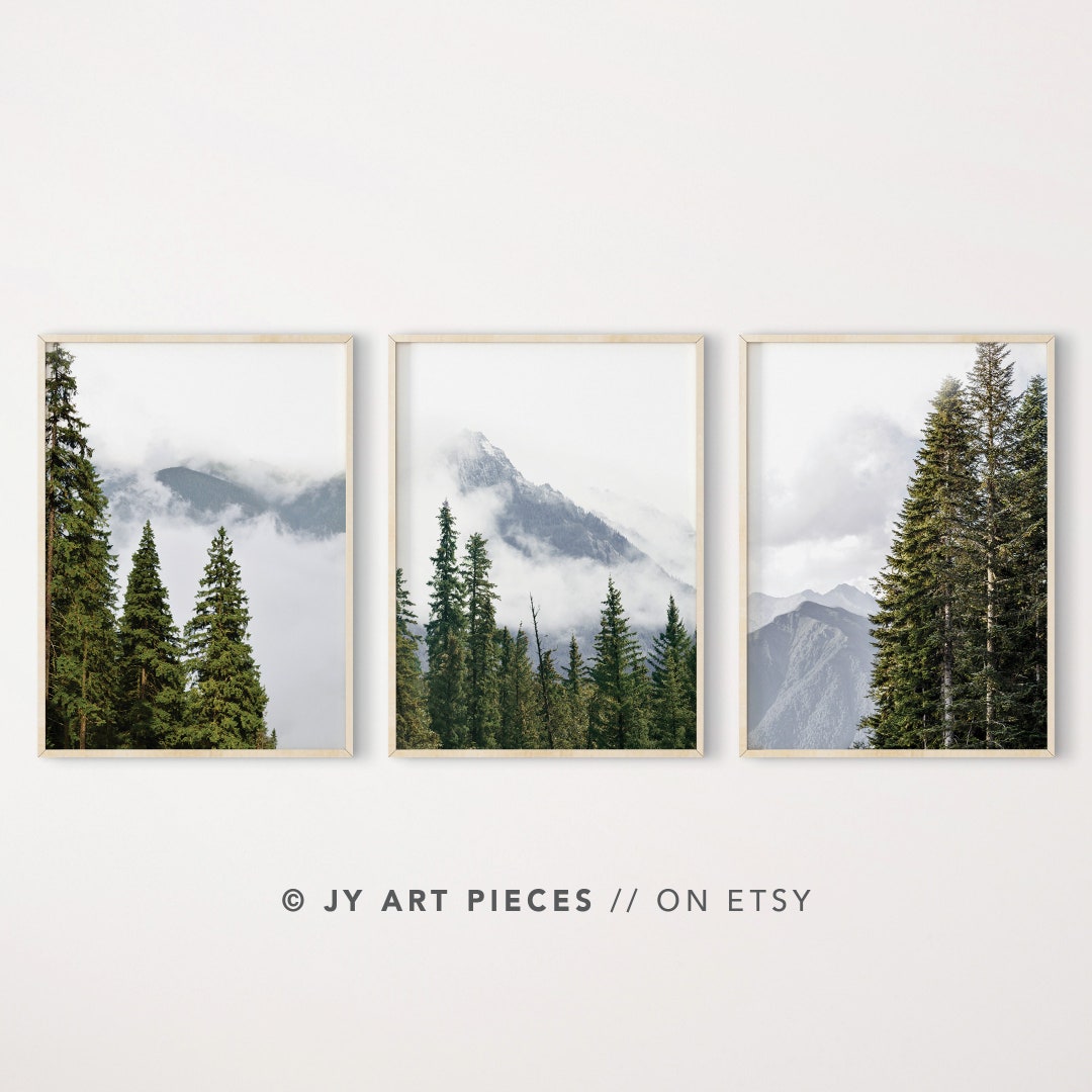 Forest Prints, Foggy Forest, Forest Mountain Prints, Forest Landscape ...