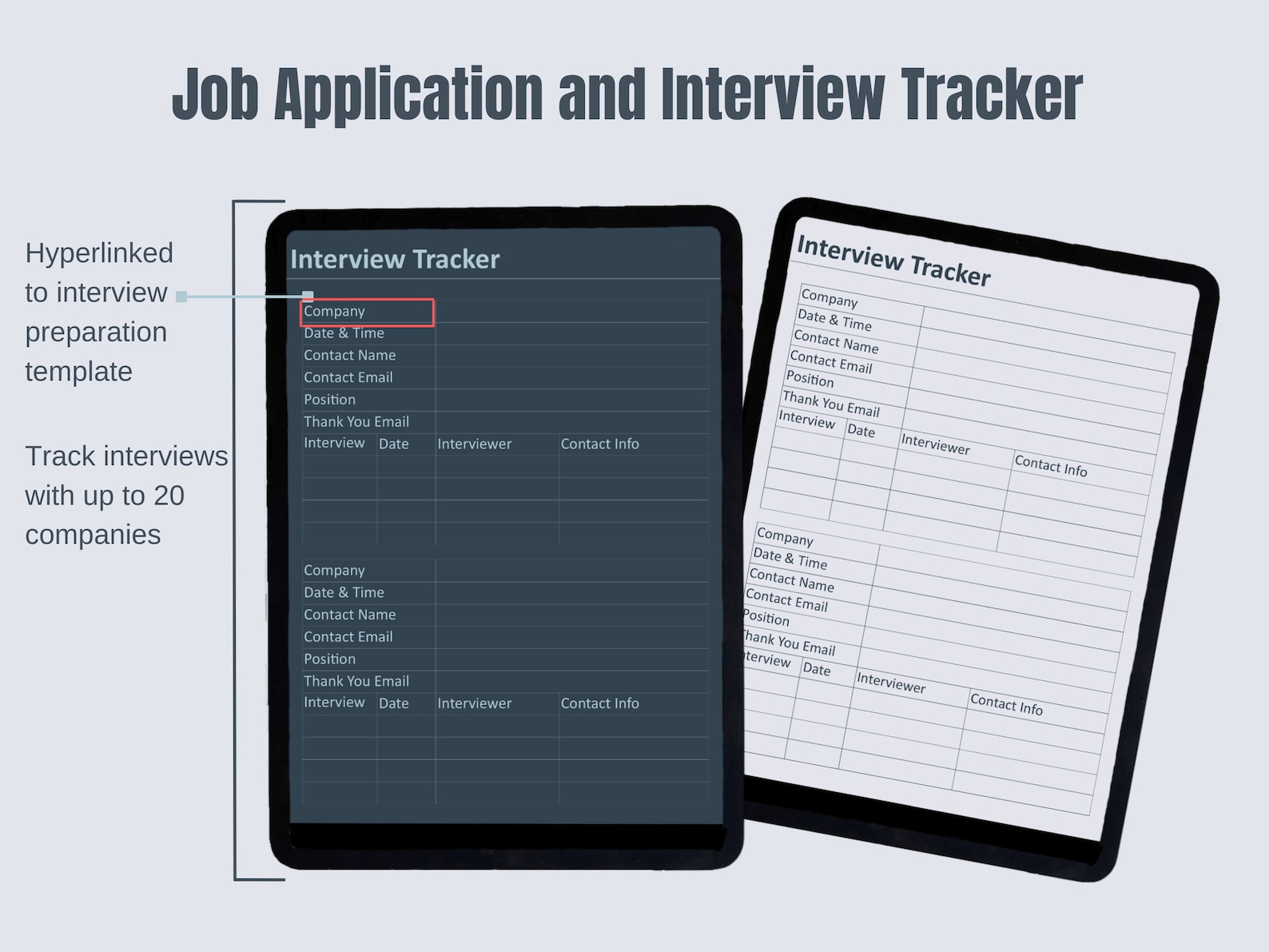 Job Interview Tracker, Digital Job Planner, Professional Planner, Job ...
