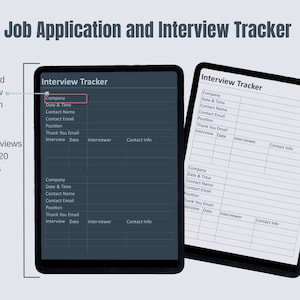 Job Interview Tracker, Digital Job Planner, Professional Planner, Job ...