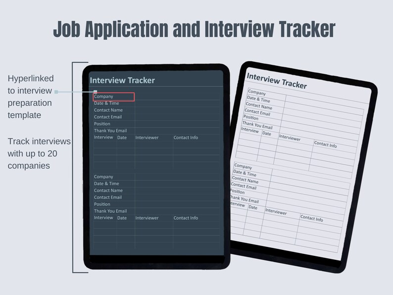 Job Interview Tracker, Digital Job Planner, Professional Planner, Job ...
