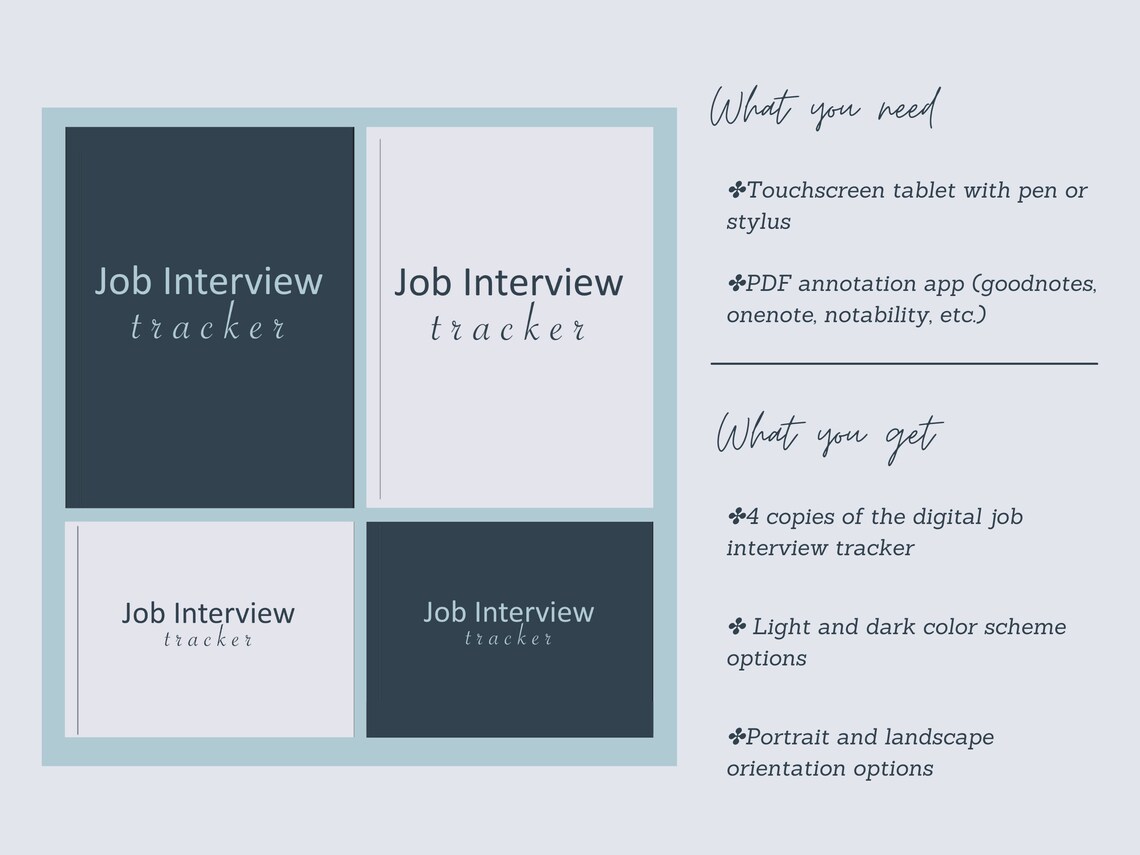 Job Interview Tracker, Digital Job Planner, Professional Planner, Job ...