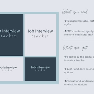 Job Interview Tracker, Digital Job Planner, Professional Planner, Job Search Tracker, Great for ...