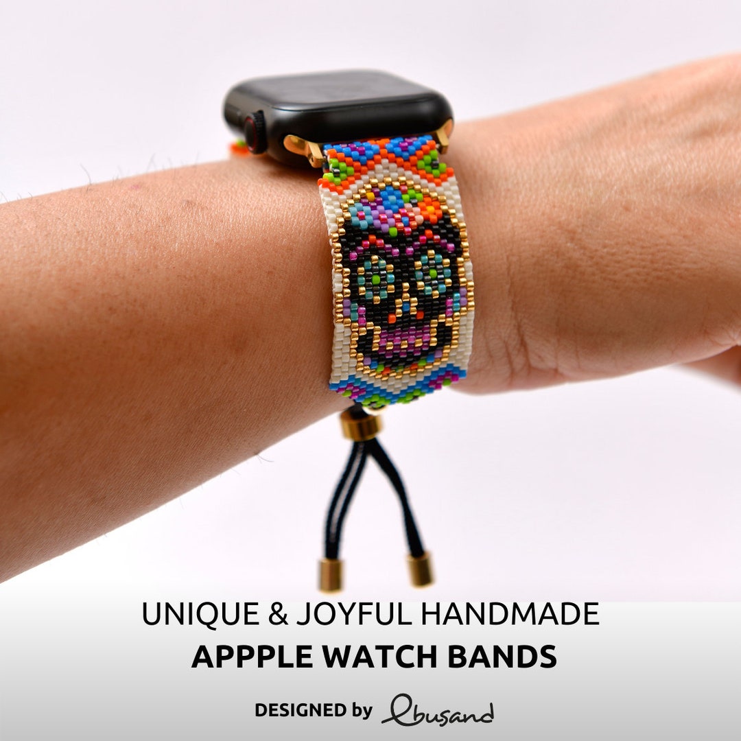 Beaded Apple Watch Jewelry, Customizable Watch Bands, Trendy Handmade ...