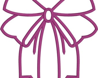 Bow Embroidery Applique Design 7 Sizes Side Split - Etsy