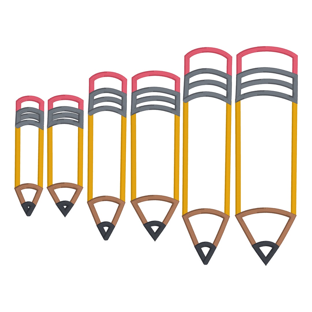 Pencil Embroidery Design 6 Sizes - Etsy