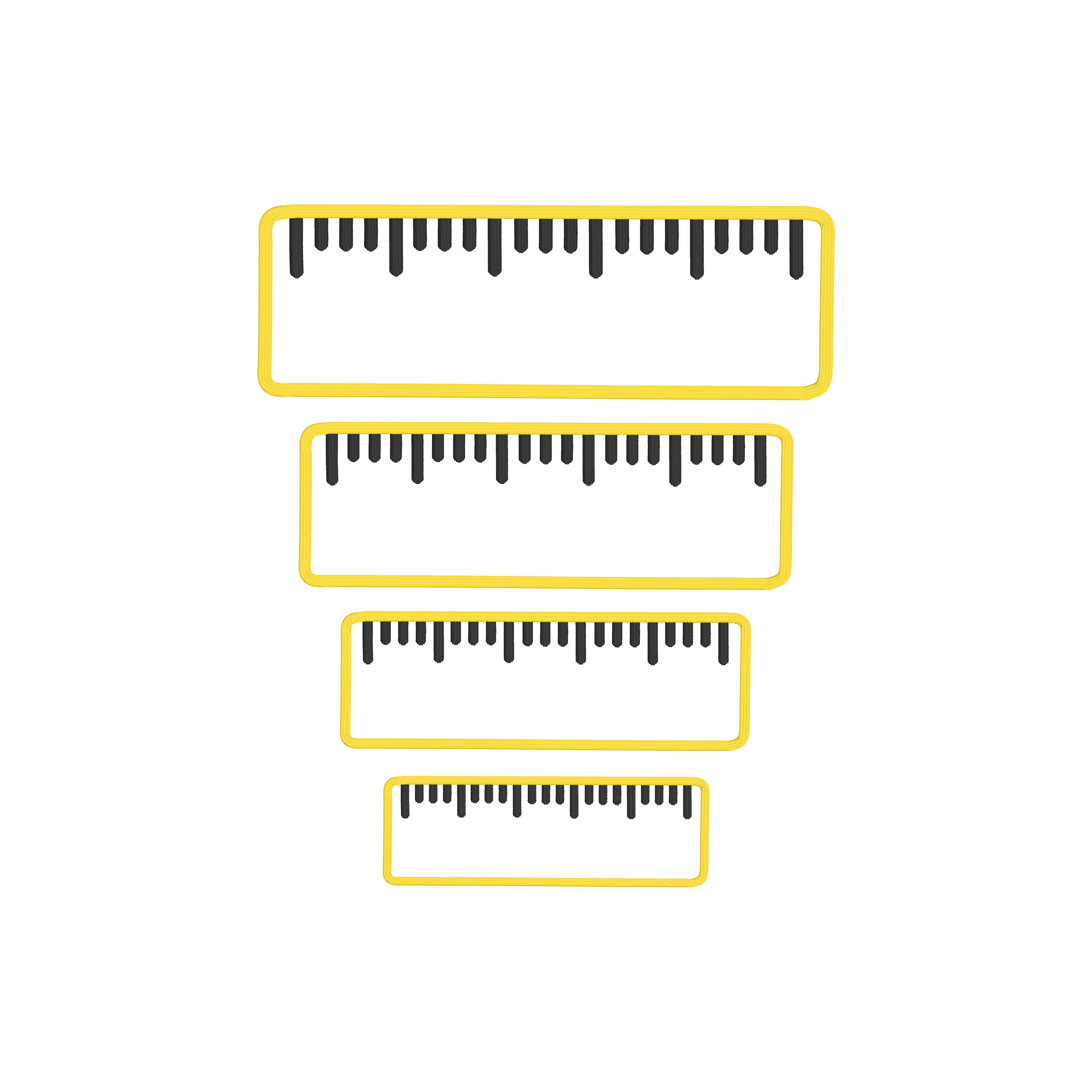 Ruler Applique/fill Embroidery Design 6 Options - Etsy