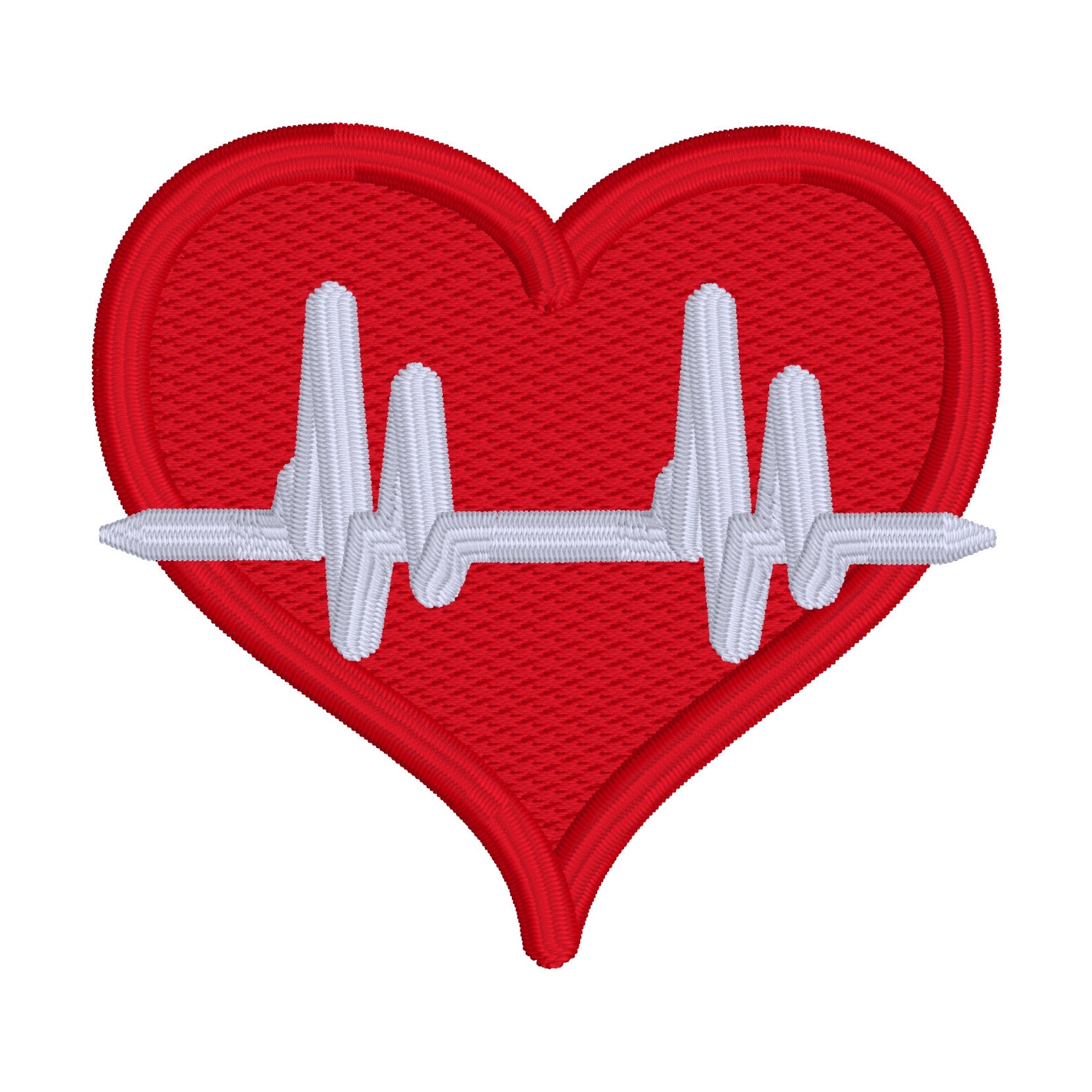 Cardiac Love Embroidery Design 3x2.75in Heart Pulse - Etsy