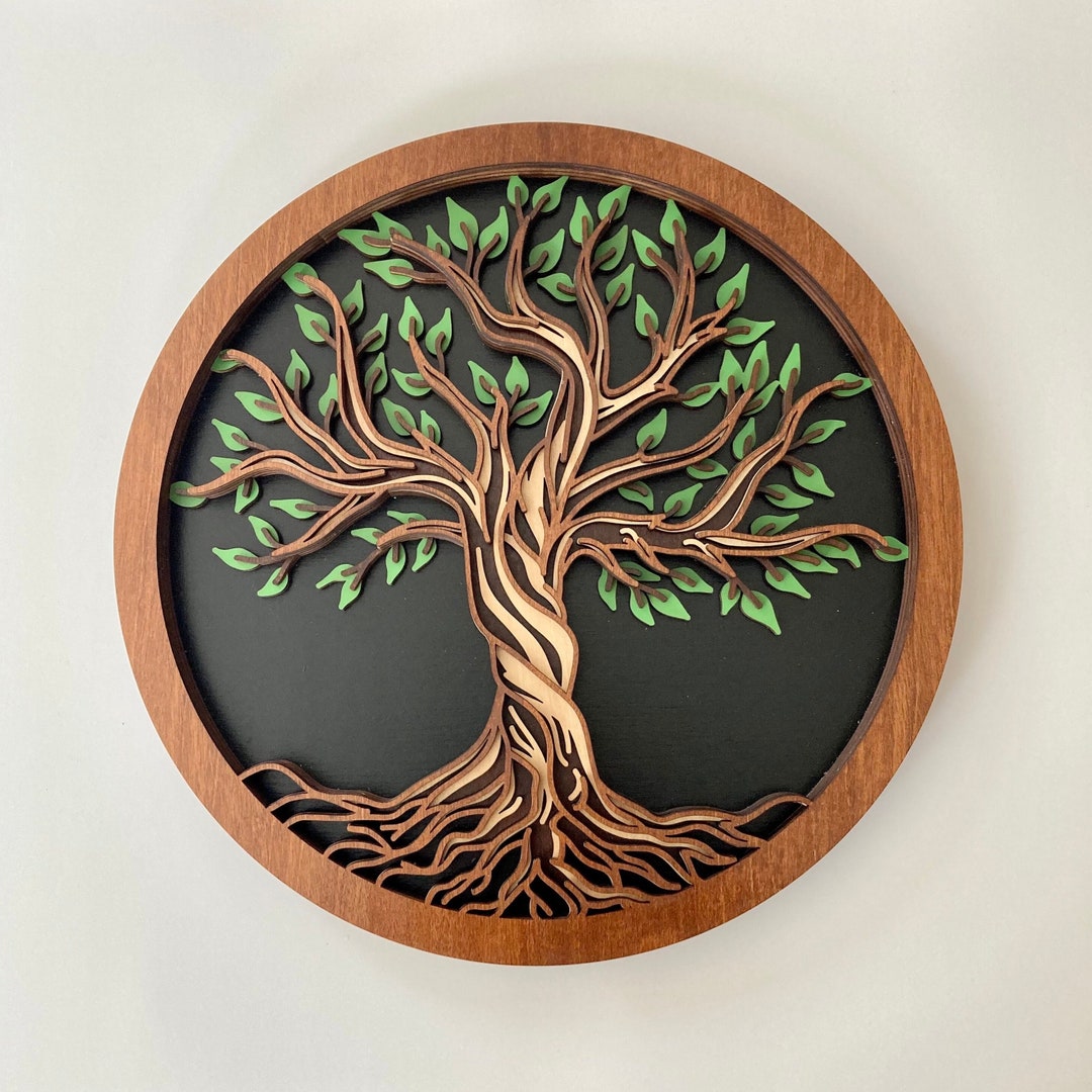 Tree of Life Wall Art: Layered Birch Wood, 15-inch Diameter - Etsy