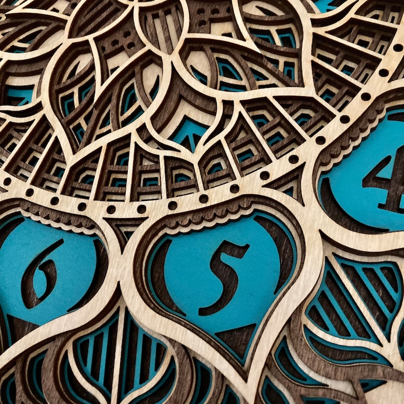 Mandala Wall Clock, Layered Wooden Clock - Etsy