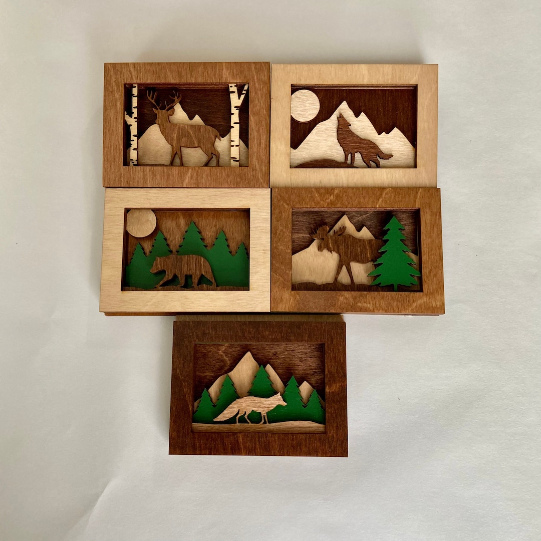 Mini Wildlife Layered Art 3D Shadowbox Artwork - Etsy