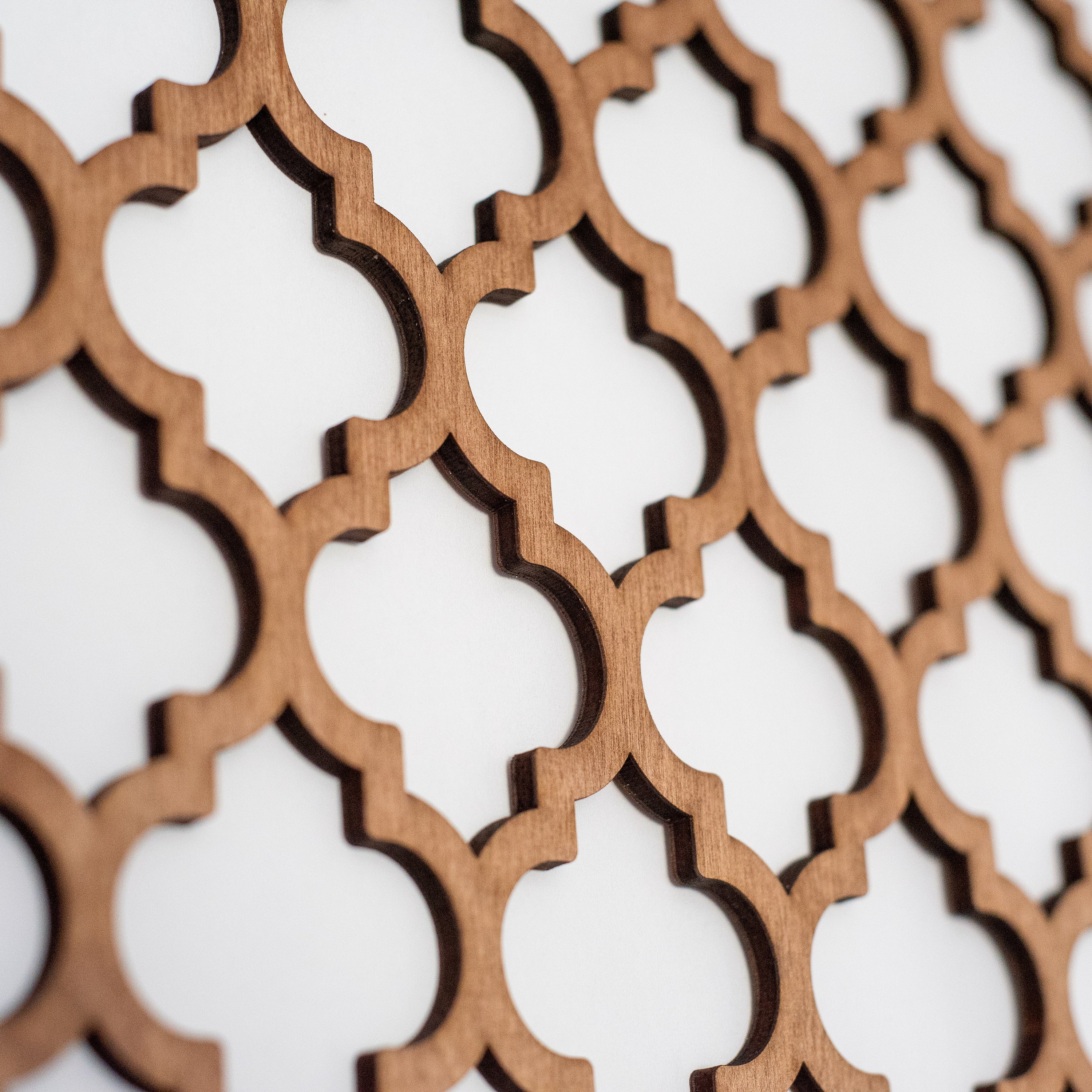 Geometric Wooden Wall Panel, Quatrefoil/arabesque Pattern, Laser Cut ...