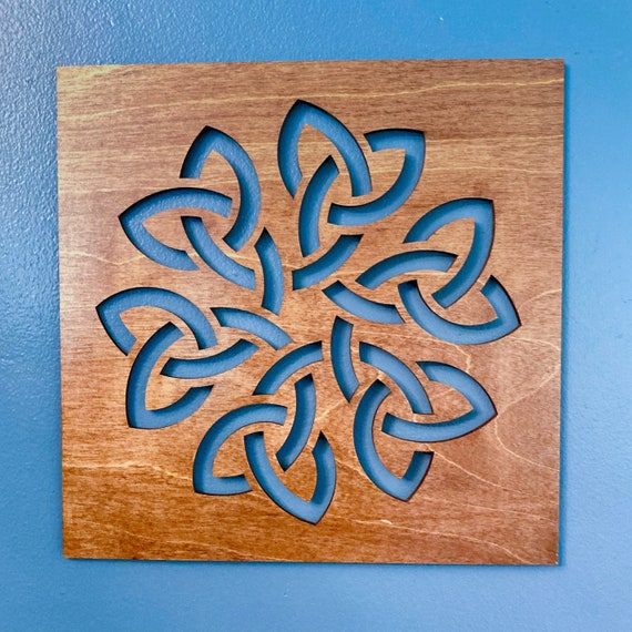 Celtic Knot Wooden Wall Panels Three-panel Wall Art | Etsy