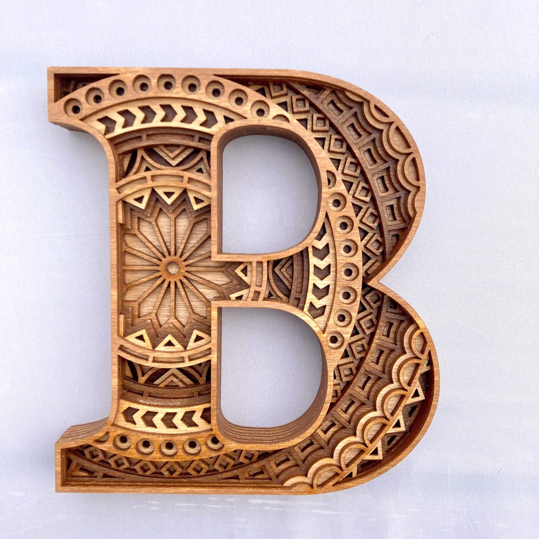 Wooden Multilayered Mandala Letter/ Wall or Mantel Decor/nursery Decor ...