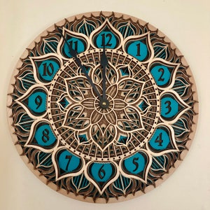 Mandala Wall Clock, Layered Wooden Clock - Etsy