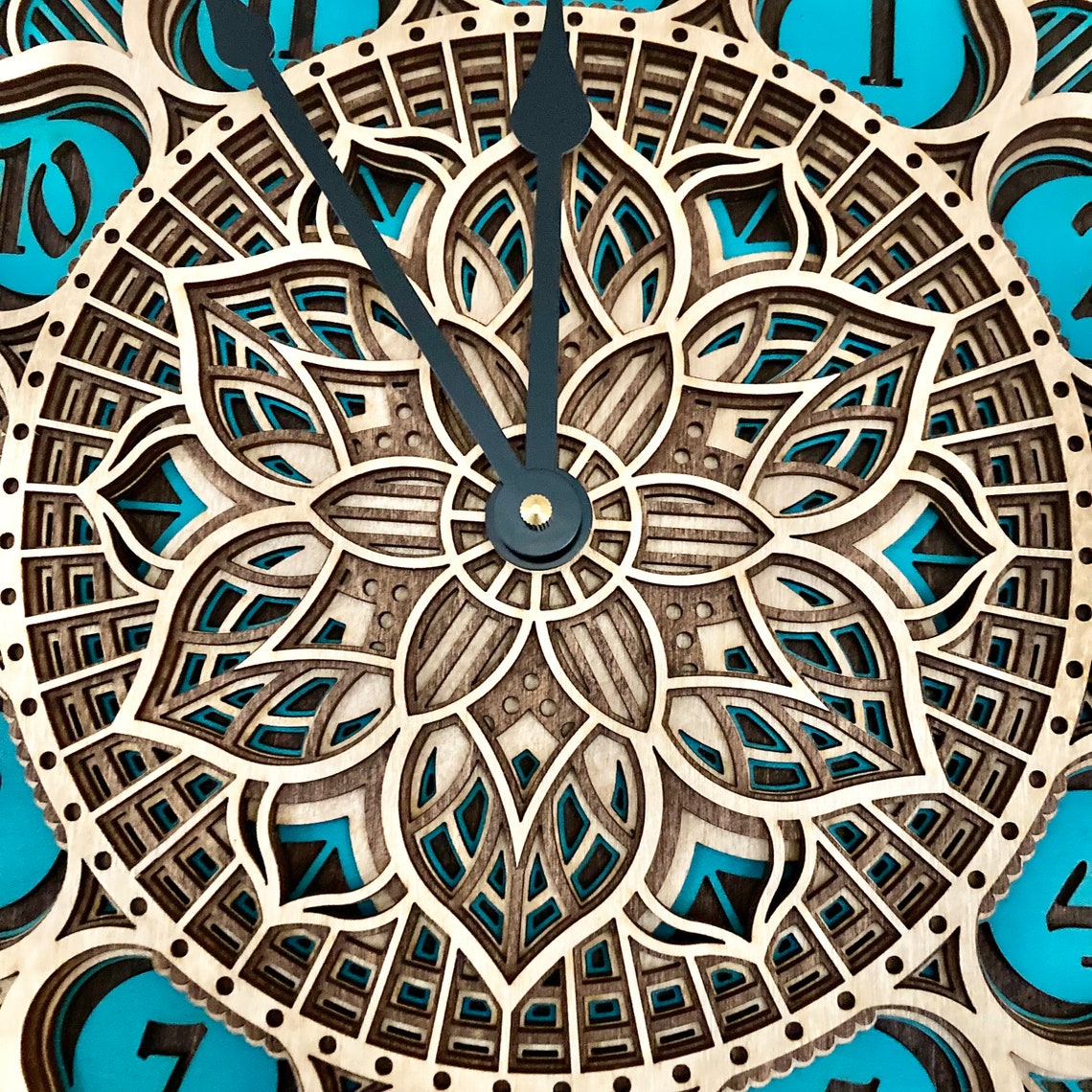 Mandala Wall Clock Layered Wooden Clock - Etsy