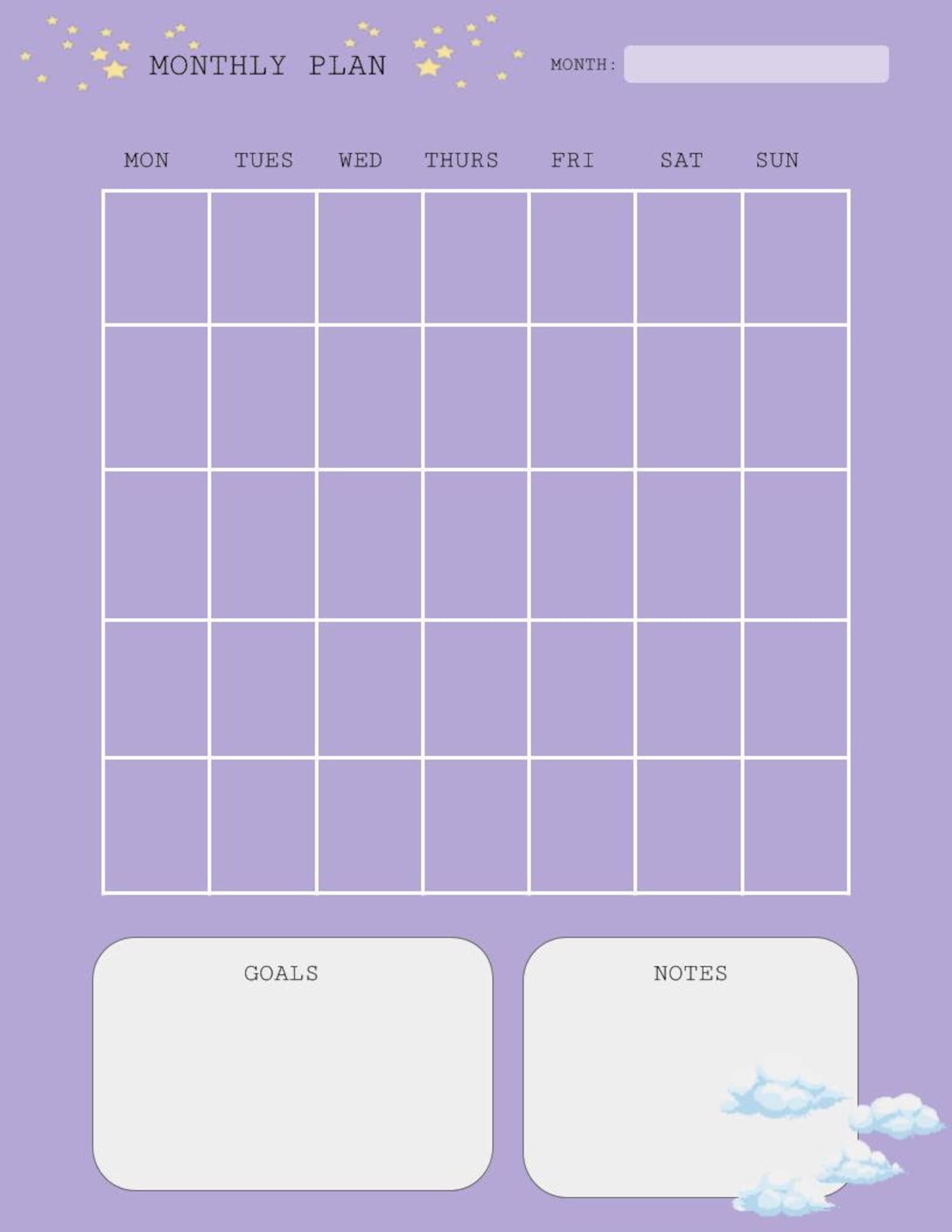 Dreamy Aesthetic Printable Daily Planner, Weekly Planner, Monthly ...