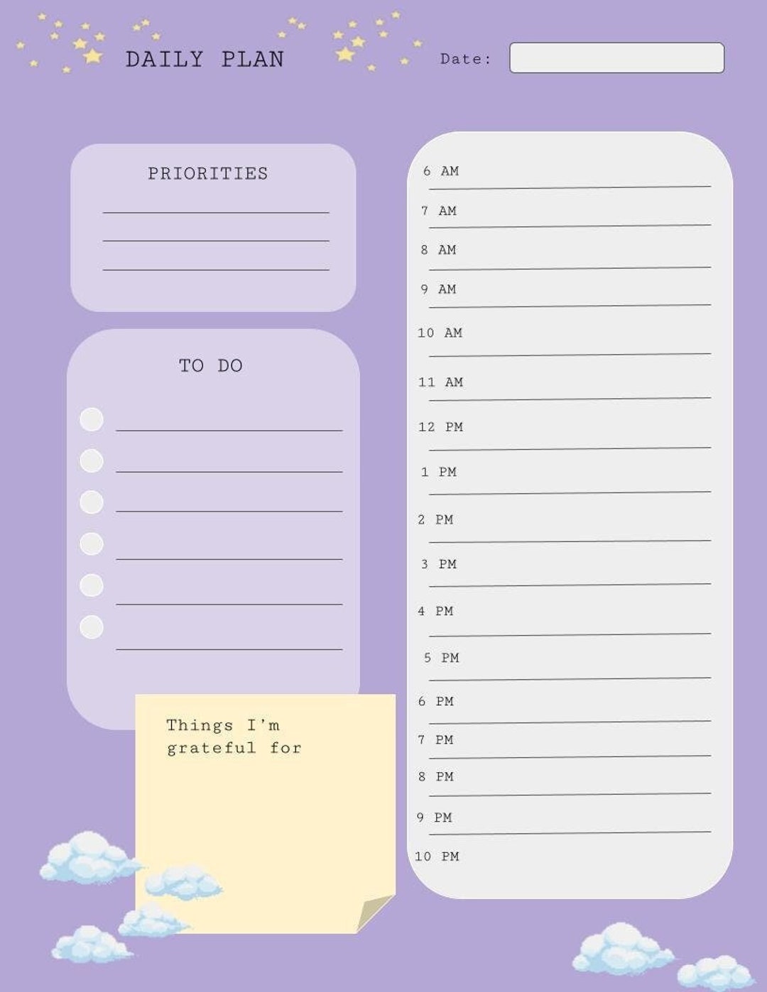 Dreamy Aesthetic Printable Daily Planner, Weekly Planner, Monthly ...