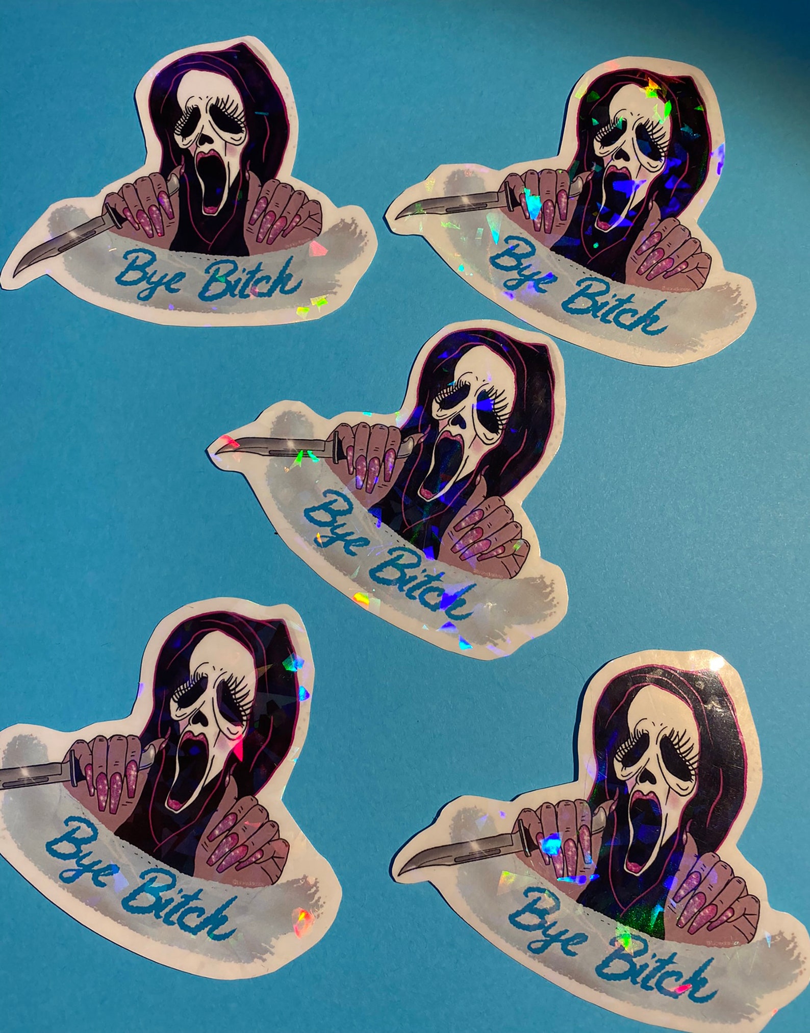 Bye Bitch Horror Movie Baddie Holographic Sticker Killer DBD - Etsy