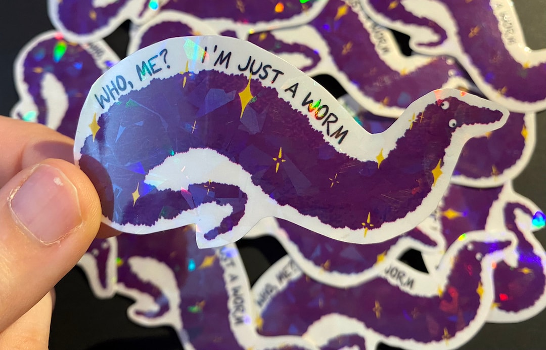 Who, Me? I'm Just a Worm Holographic Sticker Labyrinth Worm on a String ...