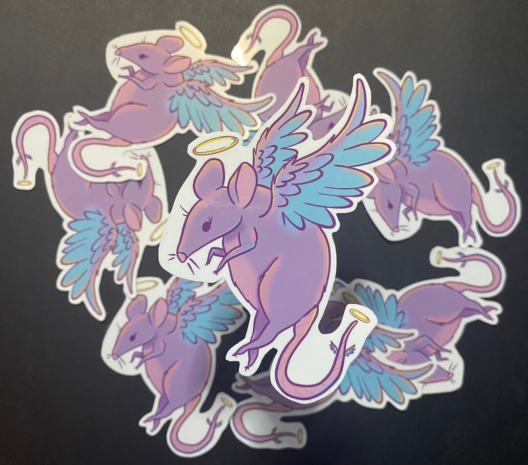All Rats Go to Heaven Sticker Cottagecore Queer Rat Lover Purple Pastel ...