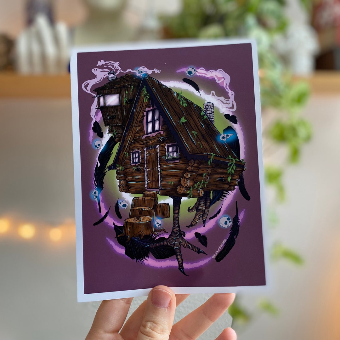 Baba Yaga's Hut Art Print Witch Folklore Slavic Russian Deity Folktale ...