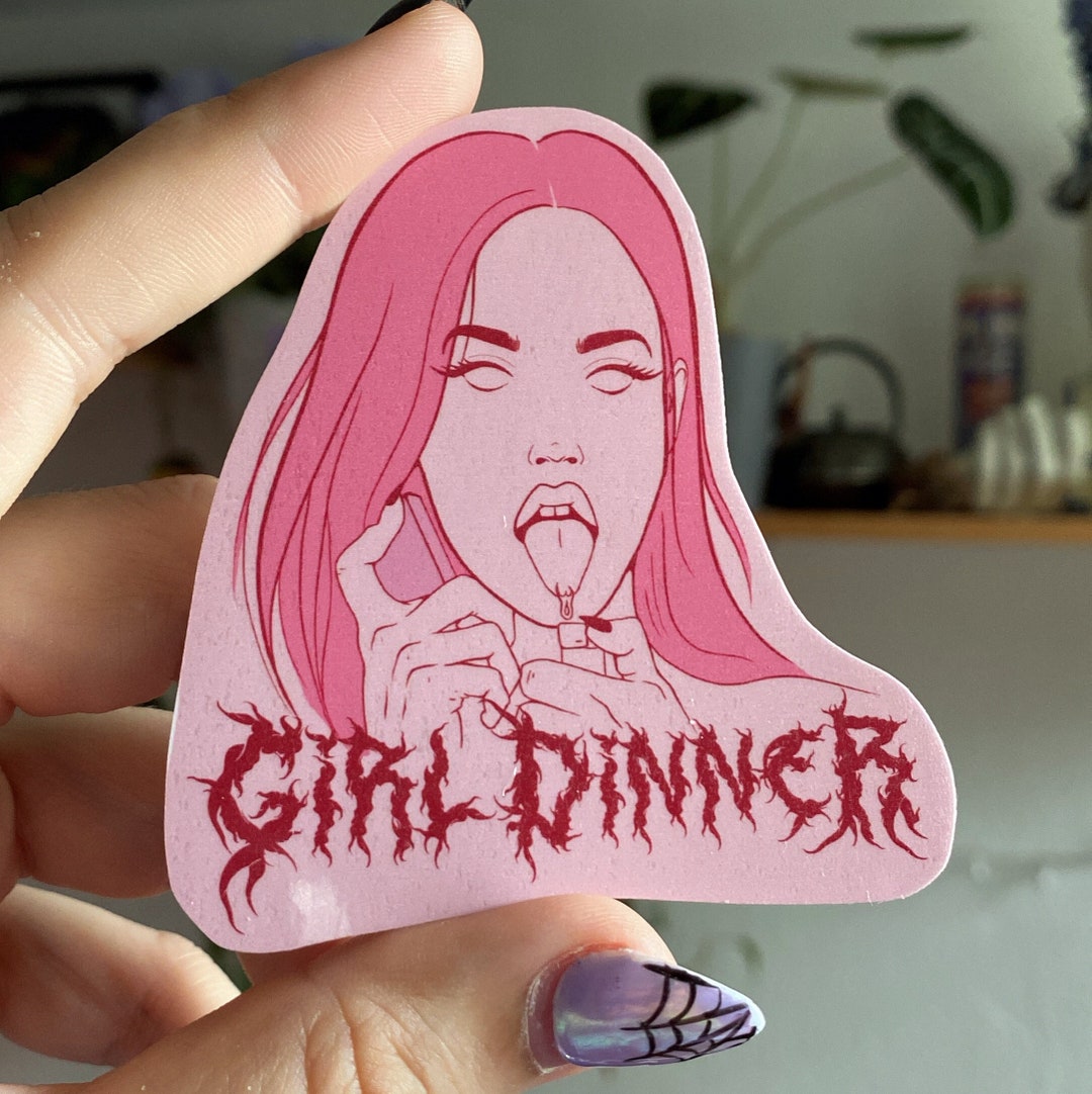 Girl Dinner Horror Movie Baddie Sticker Killer Feminist Goth Demon ...