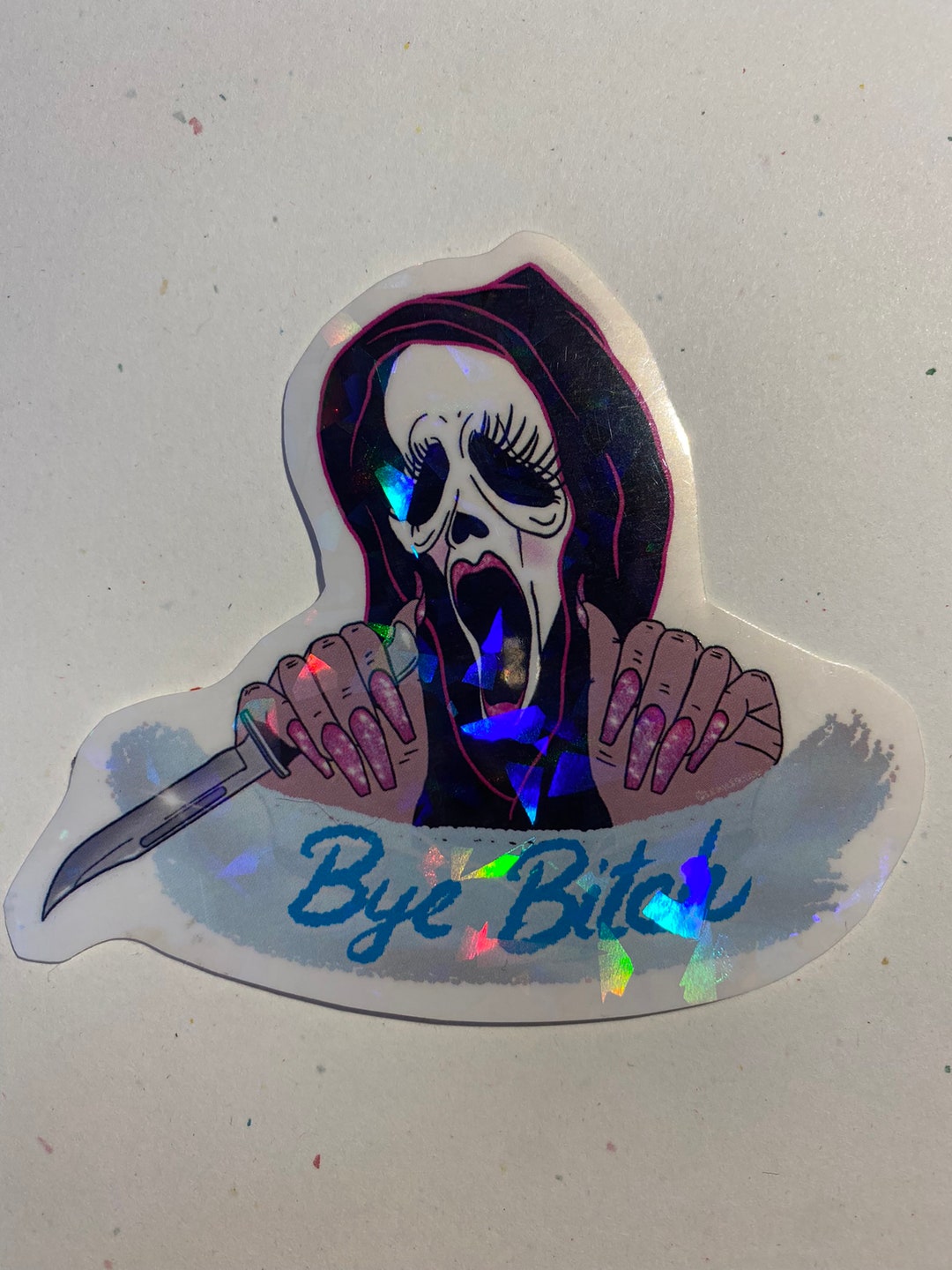 Bye Bitch Horror Movie Baddie Holographic Sticker Killer DBD Drag Lgbt ...