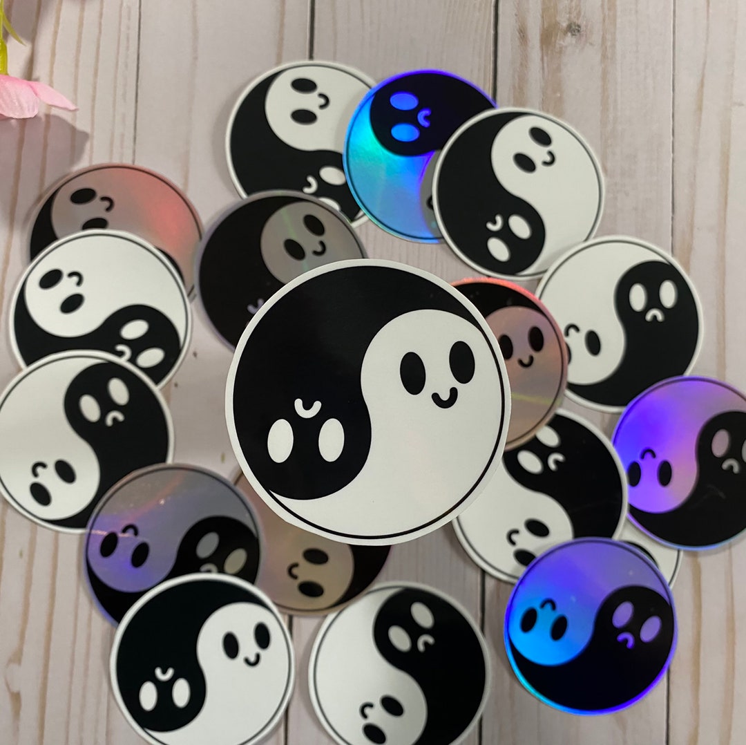 Yin Yang Ghost Sticker Cottagecore Witchy Astrology Green Witch Yoga ...