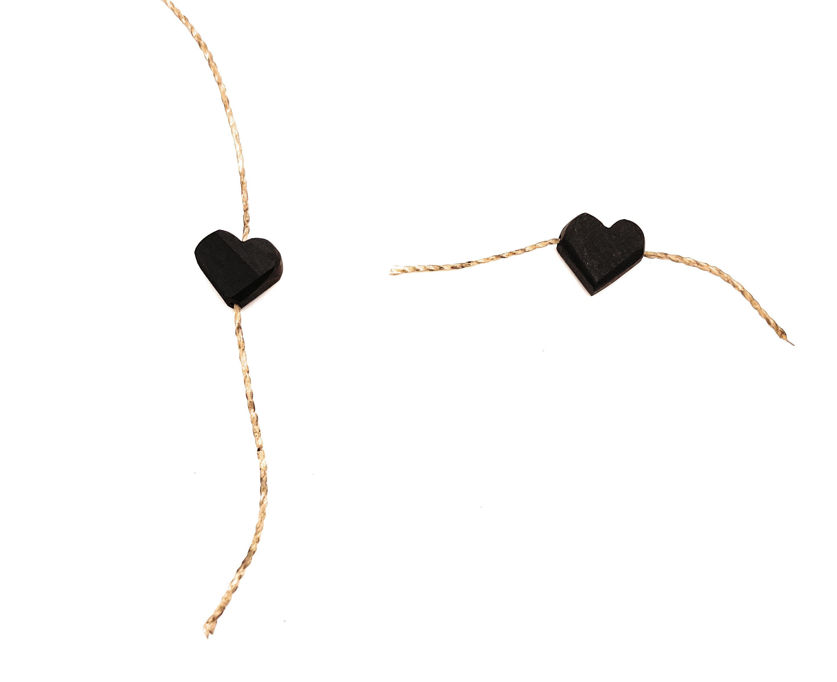 Jet/azabache Heart, Set of 6/12, Connector, Jewelry Supply. Jet Stone ...