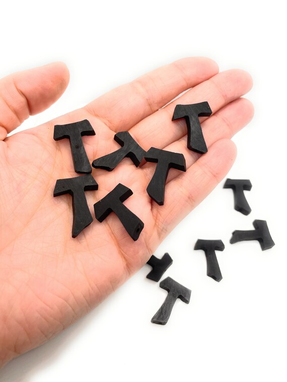 Tau Cross Franciscan Cross Jet Cross Protective Jet Set of - Etsy