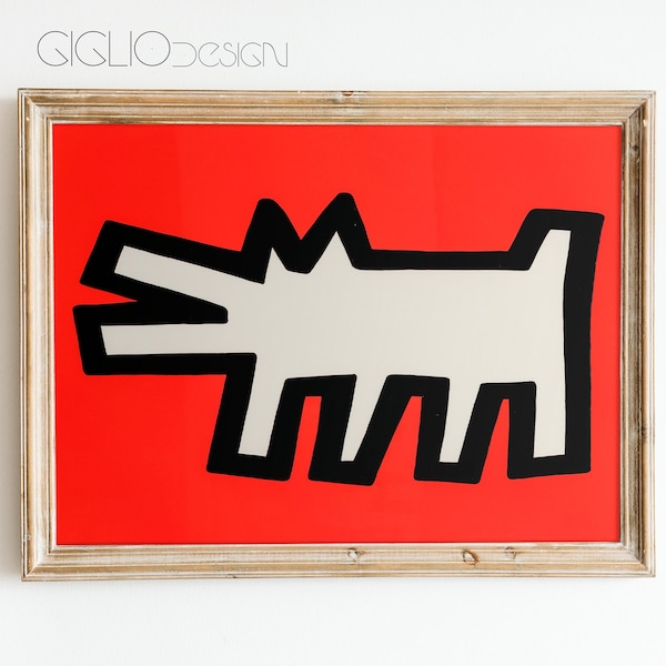 Keith Haring Dog Poster - Etsy
