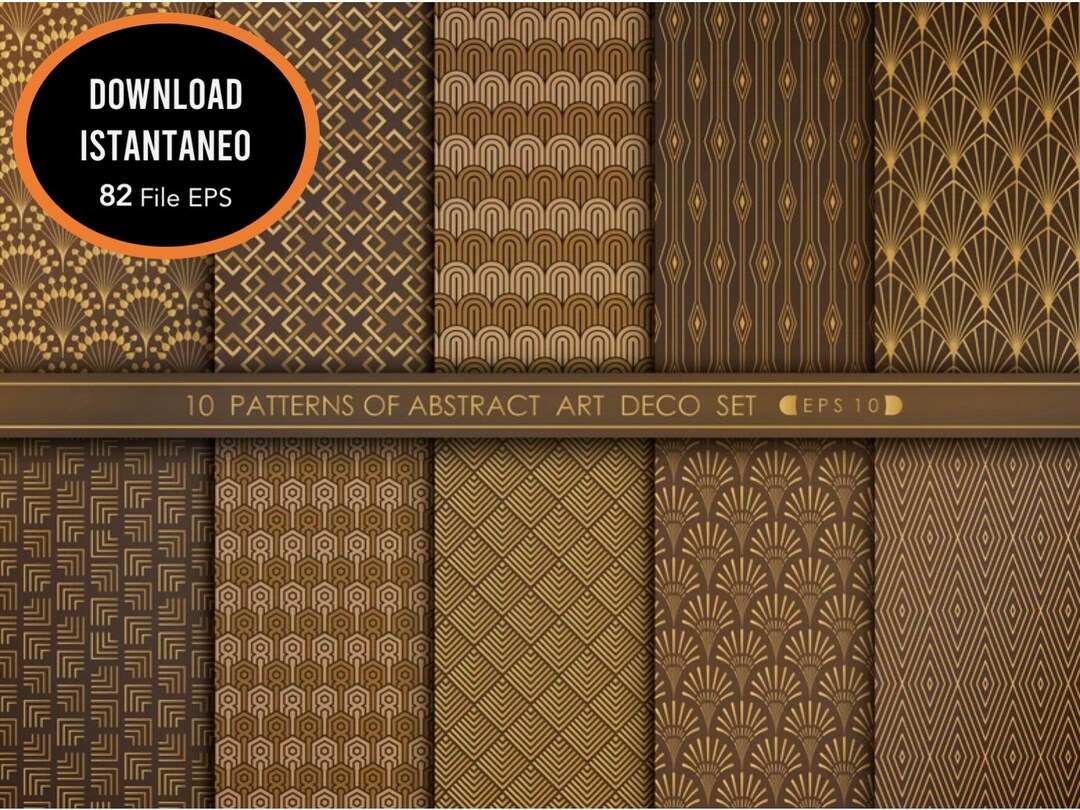 ART DECO 80 Vector Files GATSBY Vintage Retro Patterns Bundle Digital Paper Instant Digital ...