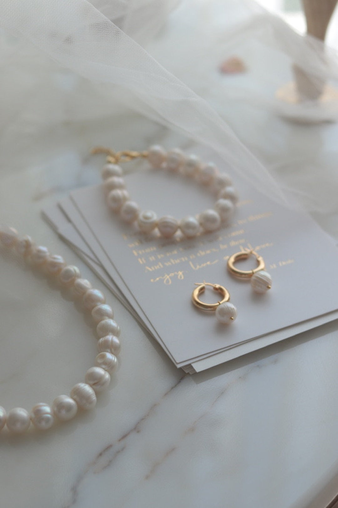 Bridal Pearl Set Bridal Pearl Jewelry Real Pearl Set Pearl - Etsy