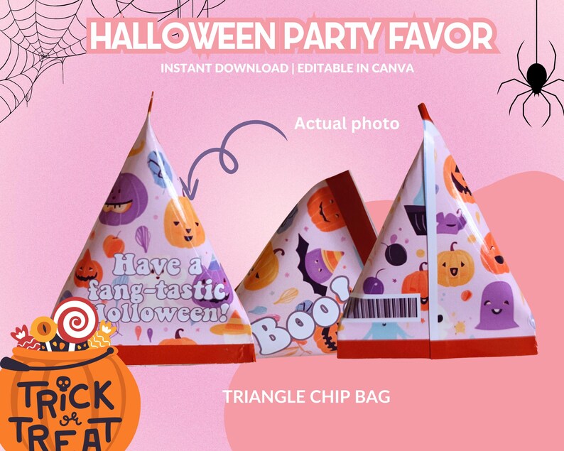 Halloween Party Favors Custom Triangle Chip Bags Personalized Snack ...