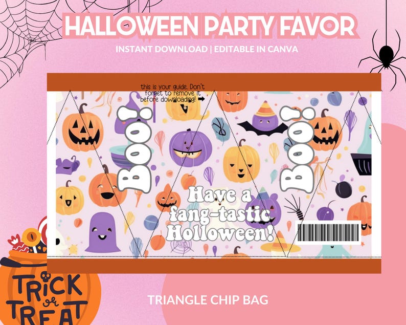 Halloween Party Favors Custom Triangle Chip Bags Personalized Snack ...