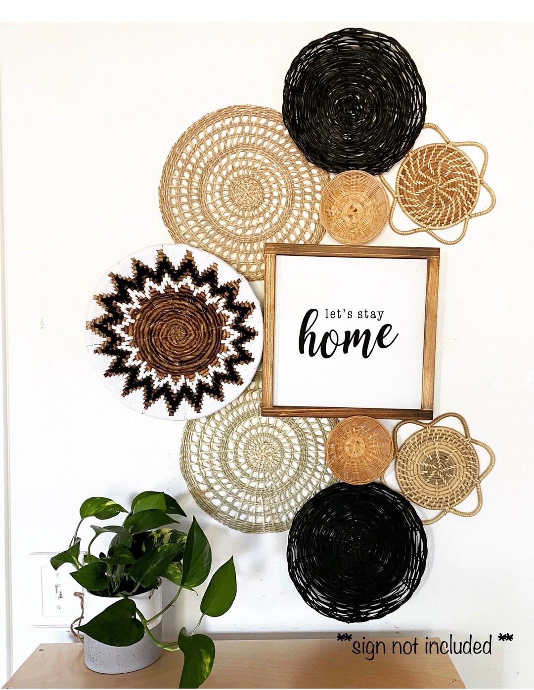 Boho Basket Wall, Woven Wall Hangings, Wall Baskets, Bohemian Wall ...