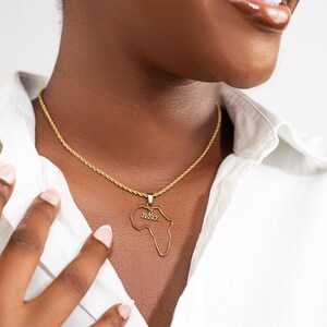18K Gold Plated Africa Map With Jesus Charm Necklace| Christmas for ...