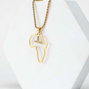 18K Gold Plated Africa Map With Jesus Charm Necklace| Christmas for ...