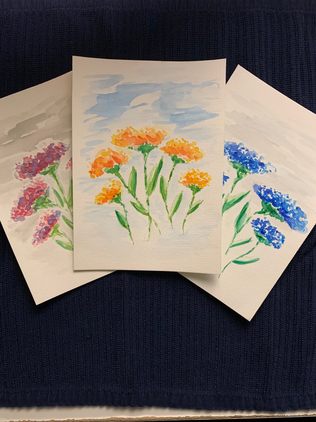 Watercolor Spring Flower Cards 5x7 Set of 12 - Etsy