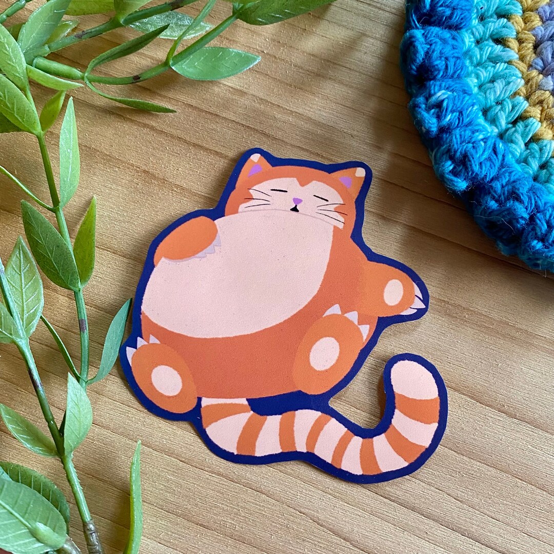 Snorlax Cat Sticker, Snorlax Pokemon Sticker, Snorlax Vinyl Sticker ...