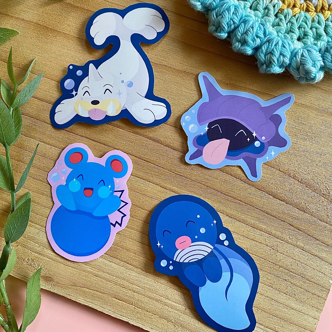 Water Pokemon Sticker Pack Water Pokemon Laptop Decals - Etsy