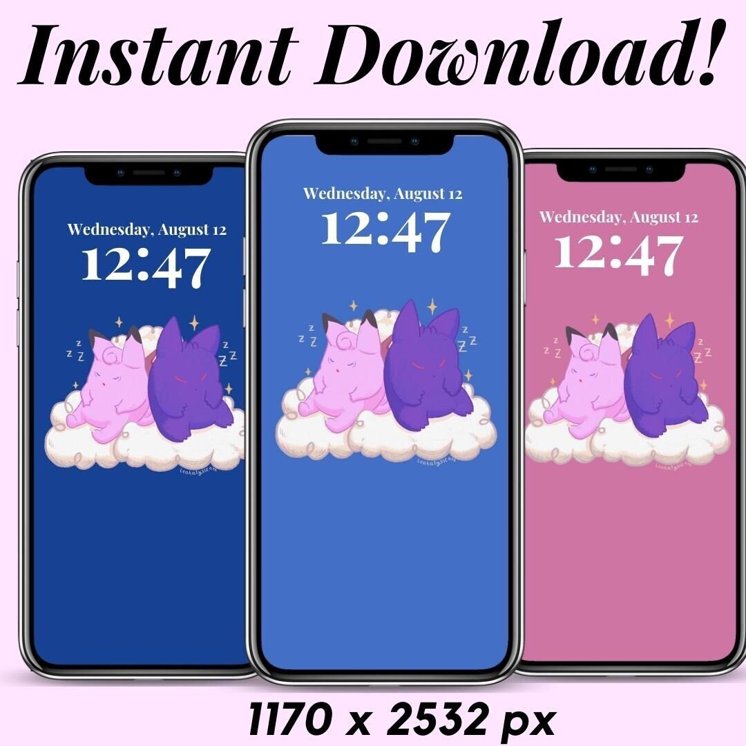 Gengar and Clefable Pokemon Phone Wallpaper, Ios Gengar and Clefable ...