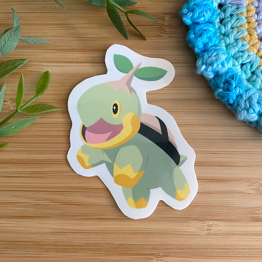 Turtwig Vinyl Sticker, Sinnoh Pokemon Sticker, Turtwig Laptop Decal ...