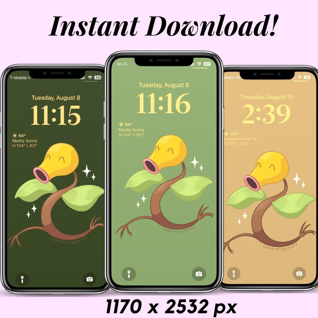 Bellsprout Phone Wallpaper, Ios Bellsprout iPhone Background, Grass ...