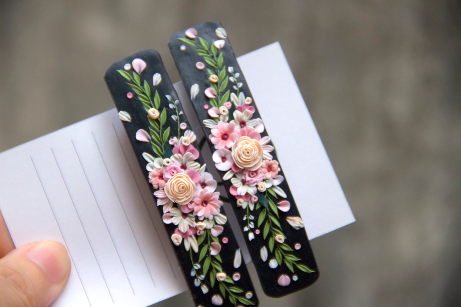 Polymer Clay Hair Clip, Hair Clip, Floral Hair Clip , Flower Clay ...