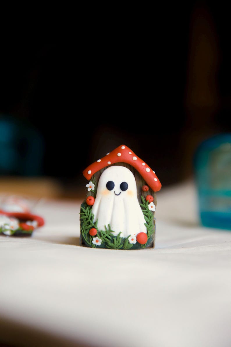 Halloween Polymer Clay Pin Cute Ghost Pin Badge Boho Halloween Spooky ...