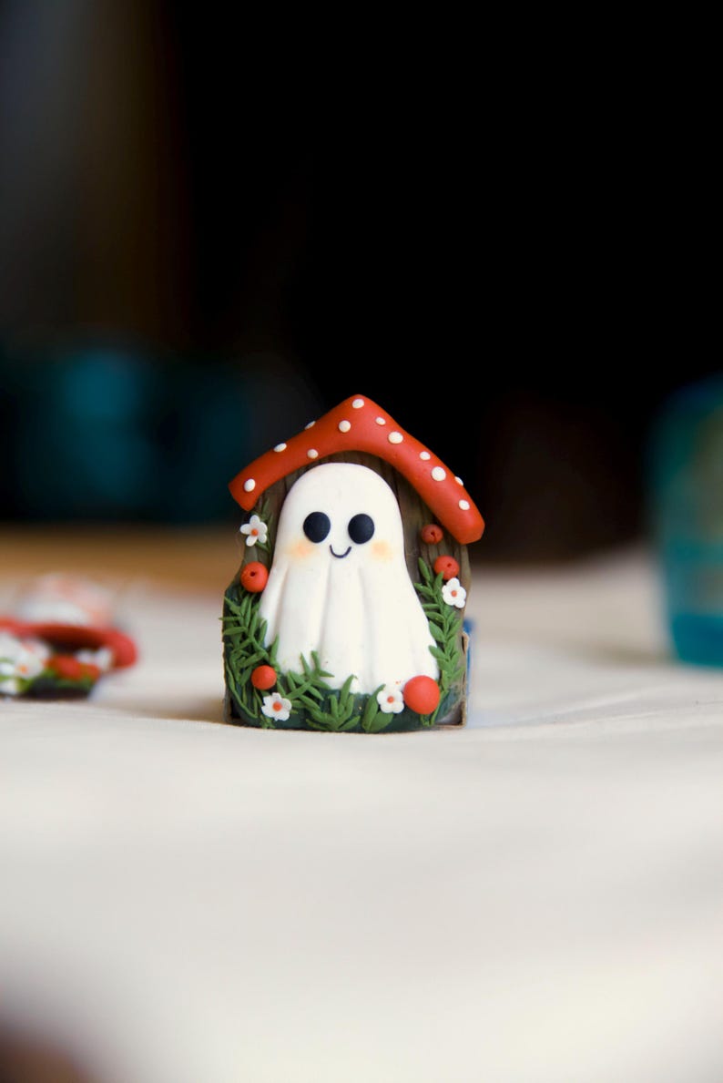 Halloween Polymer Clay Pin Cute Ghost Pin Badge Boho Halloween Spooky ...