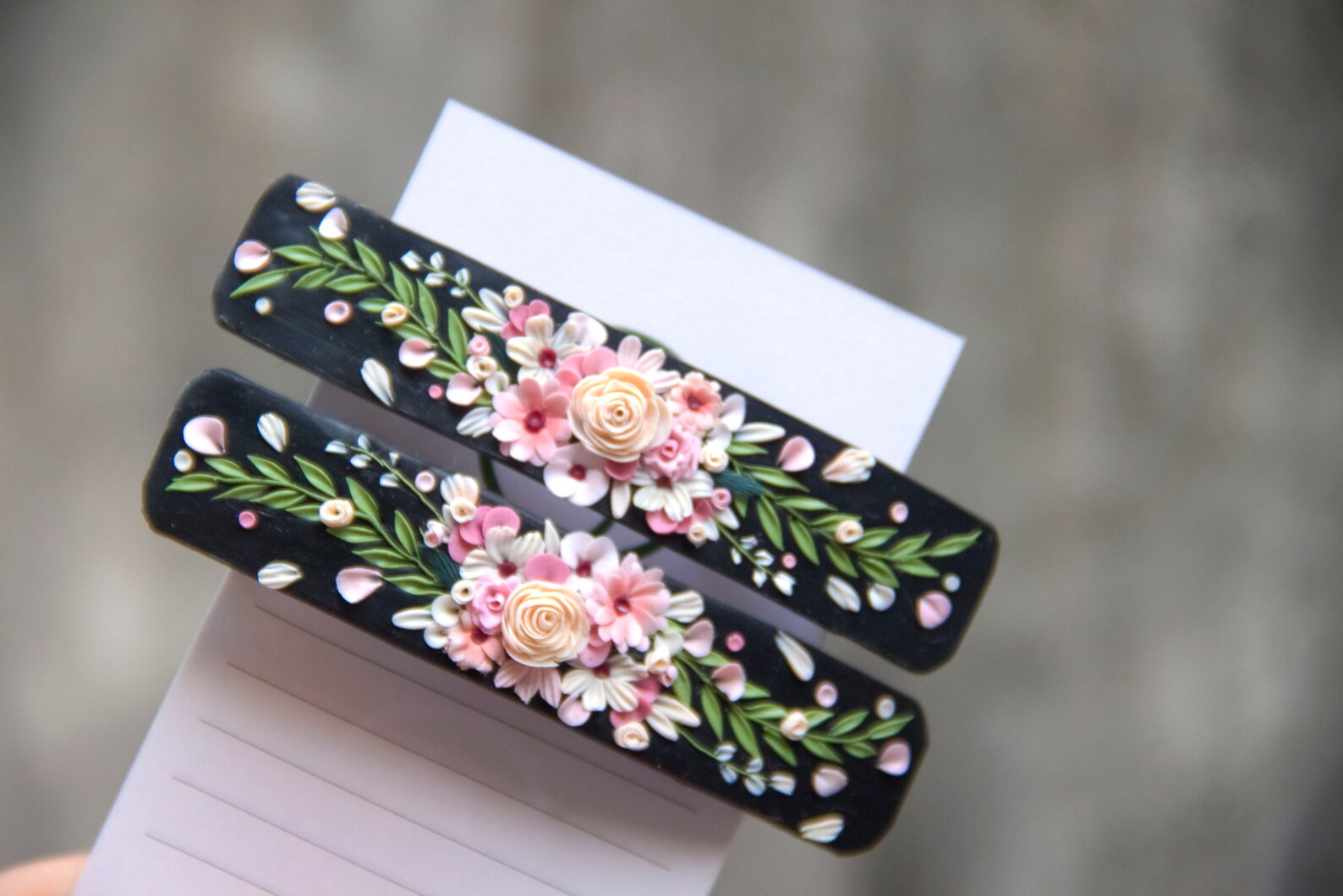 Polymer Clay Hair Clip, Hair Clip, Floral Hair Clip , Flower Clay ...