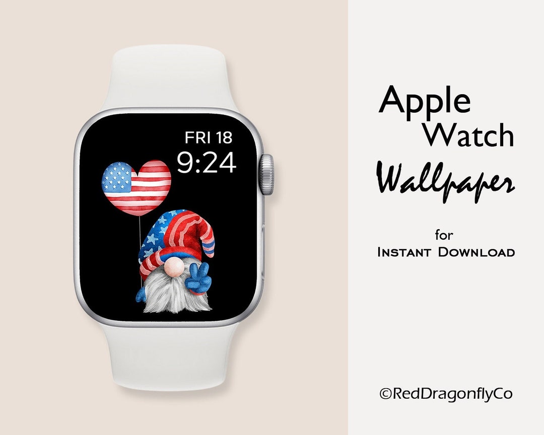 Patriotic Gnome Apple Watch Wallpaper USA Independence Day Digital ...