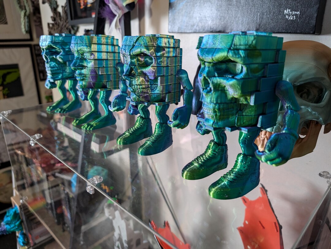 Pipecox Pixel Fidget With Body Stand (has Wall Hook Hole on Back) - Etsy